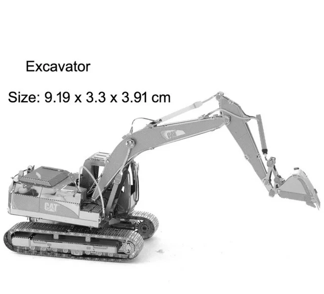 EXCAVATOR VEHICLE 3D Metal Self Assembly DIY Model Kit UK SELLER FREE P ...