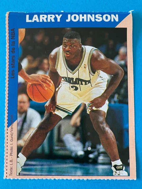 NBA STAR BASKET Ball Rookie Card 1992 Larry Johnson Hornets French ...