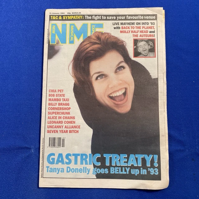 NME 16 JANUARY, 1993 GASTRIC TREATY! Tanya Donnelly goes BELLY up in ...