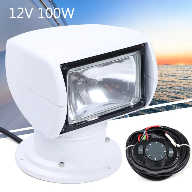 100W BOAT SEARCH Light Remote Control LED Marine Spotlight 360 Rotate ...