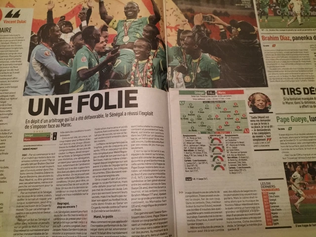L'EQUIPE 19 JANVIER 2026 :: CAN Sénégal 1-0 Maroc Sadio MANE vainqueur ...