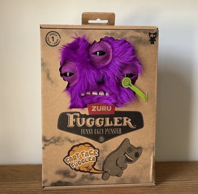 FUGGLER - ANNOYED Alien - Fart Face - Purple Fur- 9’ Plush - Boxed £16. ...