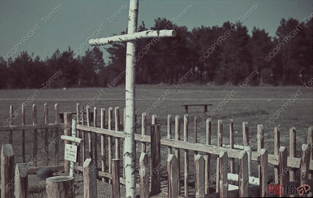 ++ ORIGINAL FARBDIA Agfacolor Front Soldaten Ostfront Bunker bau ...
