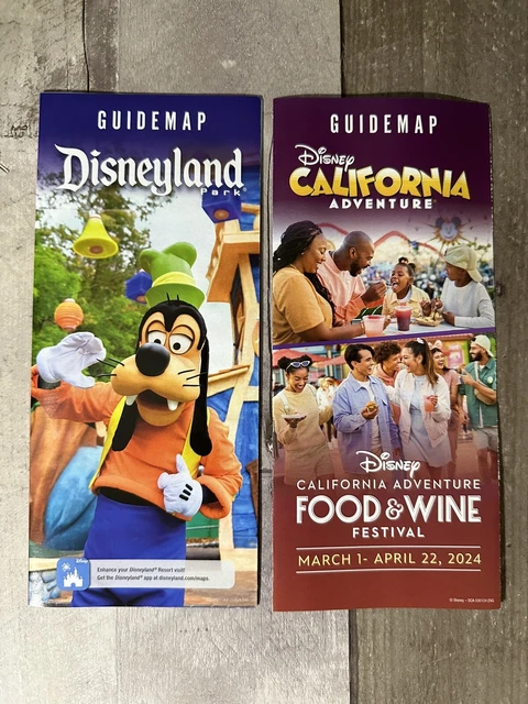 DISNEYLAND & DCA Guide Maps March 2024 Food & Wine Festival Goofy ...