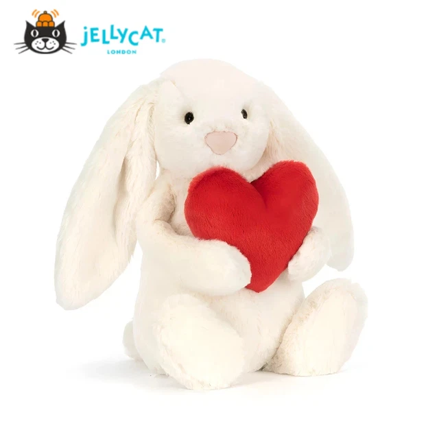 JELLYCAT RED LOVE Heart 31cm Bashful Bunny Plush Soft Toy BNWT Included ...