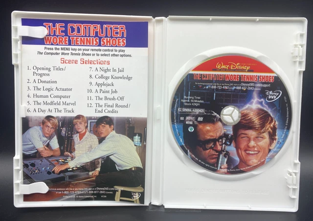 THE COMPUTER WORE Tennis Shoes DVD 1969 Sci-Fi Comedy with Insert Kurt ...