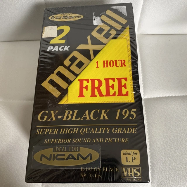 MAXELL VHS VIDEO GX-BLACK E195 VHS Tapes x 4 New Sealed £15.00 ...