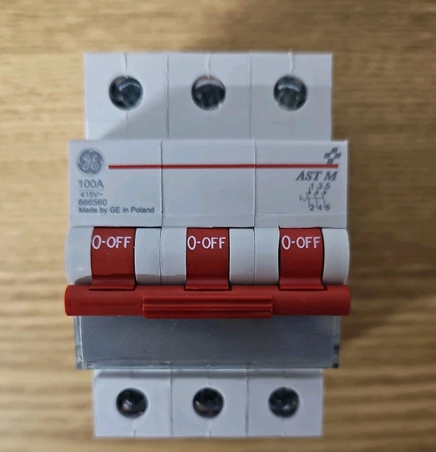 GE 100A 3 pole 415v Main Switch 666560 AST M £10.80 - PicClick UK