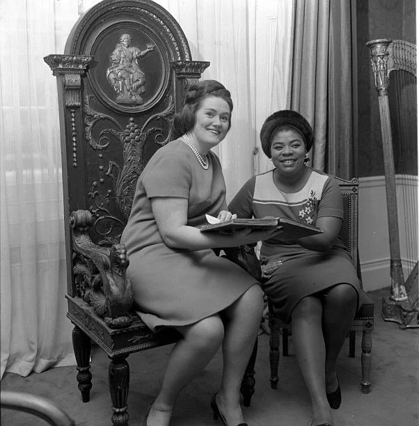 OPERA SINGER JOAN Sutherland and new opera singer Martina Arro- 1968 ...