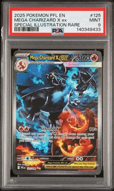 2025 POKÉMON PFL EN Mega Charizard x Ex #125 SIR Gem Mint - PSA 9 ...