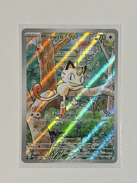 2025 POKEMON TCG Meowth 106/094 Pokémon Phantasmal Flames Illustration ...