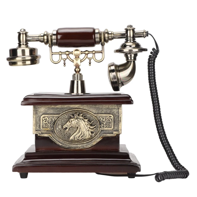 VINTAGE TELEPHONE BUTTON Dialing Corded Old Fashioned Classic Telephone ...