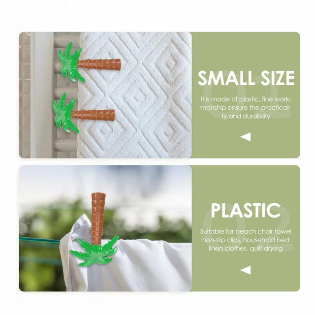3 PCS BEACH Chair Clips Palm Tree for Towels Holders Lounge Chairs £26. ...