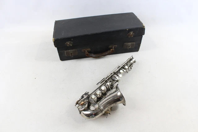 WINDSOR SOPRANO SAXOPHONE Eb Curved Silver Tone Castle Works Birmingham ...
