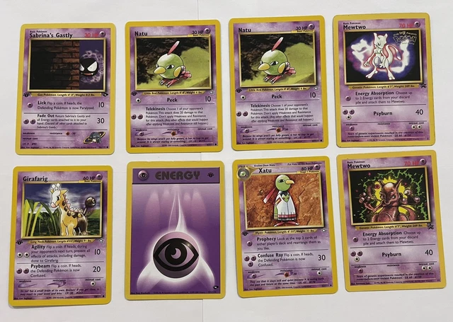 FIRST 1ST EDITION Gastly Natu Psychic Pokemon Card Lot Mewtwo Promo ...
