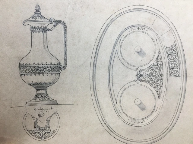 PROJECT DRAWING STUDIO Burette Sacred Goldsmithing Sacred Art 19th EME ...