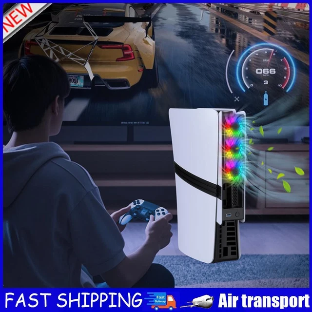 FOR PS5 PRO/PS5 Slim Cooling Fan Quiet Cooler Fans with USB Port & RGB ...