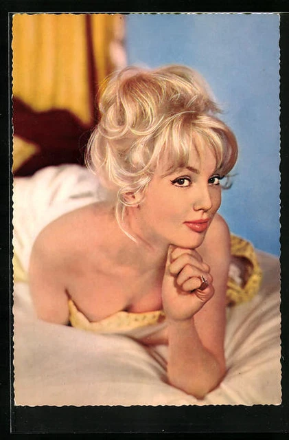 POSTCARD MYLENE DEMONGEOT, the actress lies in a towel wrapped on the £7.36 - PicClick UK