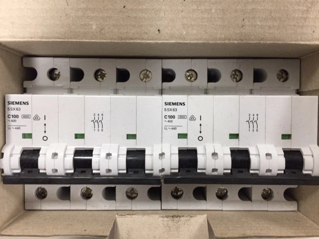 SIEMENS 5SX6391-7 MINIATUR Leistungsschalter 3-polig 100A 5SX63 C100 ...