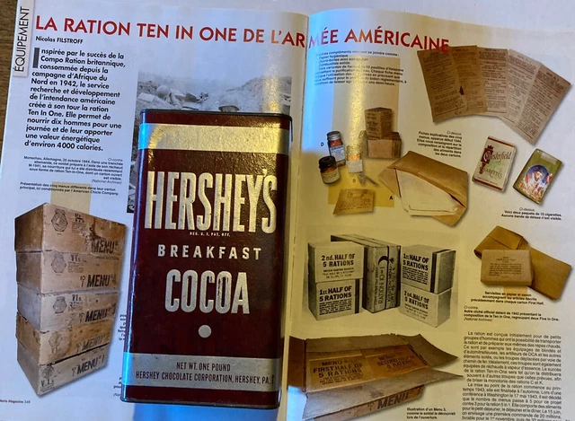 WW2 US ARMY/ Ration 10 In One/ Boite Chocolat Hershey's 1Pound Vide/ Gi ...