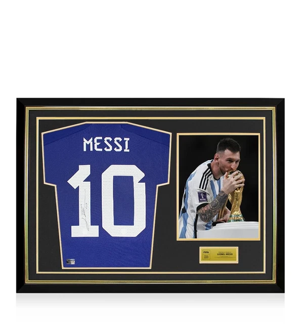 LIONEL MESSI OFFICIAL FIFA World Cup Back Signed and Hero Framed ...