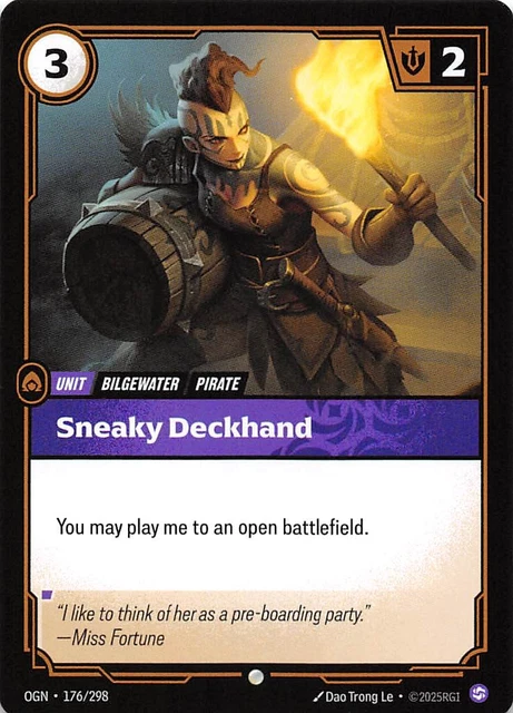 SNEAKY DECKHAND 176/298 Origins Riftbound League of Legends 003691 £1. ...