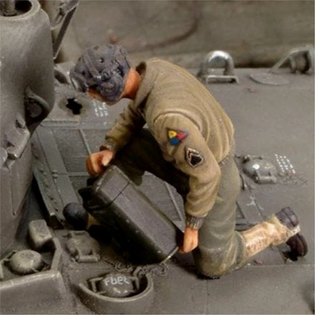 US SOLDAT TANKT Panzer 1:35 - WWII Modellbau Resin Figur Kit - Royal ...