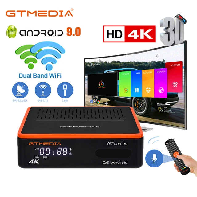 4K UHD ANDROID TV Box USB WiFi HDMI Media Player Satellite Terrestrial ...