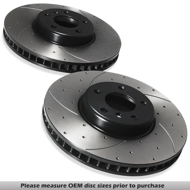 FRONT DRILLED GROOVED 348Mm Brake Discs For Bmw 5 Series F10 F11 520D ...