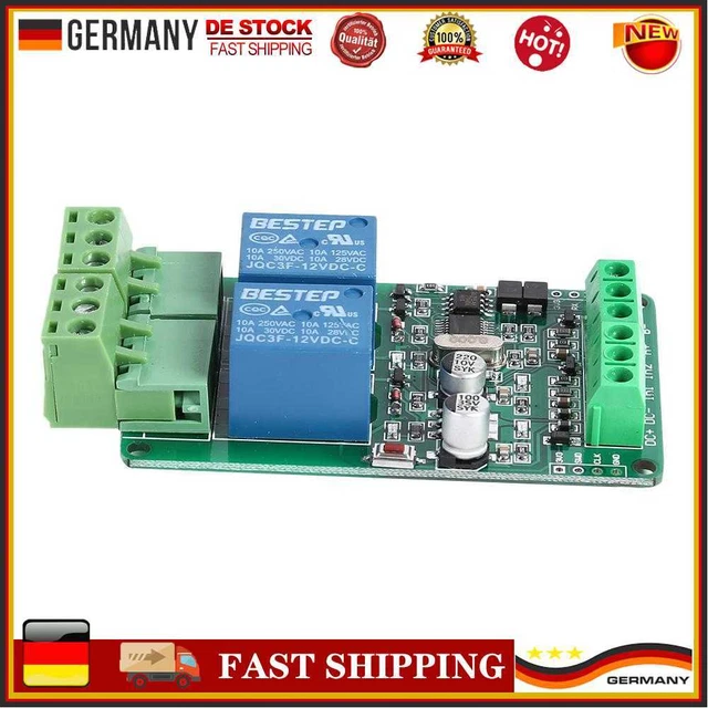 MODBUS-RTU 2 WAY 12V Relay Module Switch 2 Way Relay Output RS485 ...