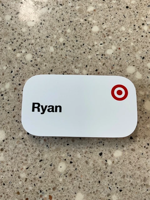 TARGET NAME TAG- Ryan. Official Name Badge. Magnet Backing. $8.00 ...