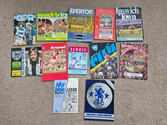 RARE VINTAGE LOT X12 Leeds United 1977-1978 78 Football Suite Jeu ...