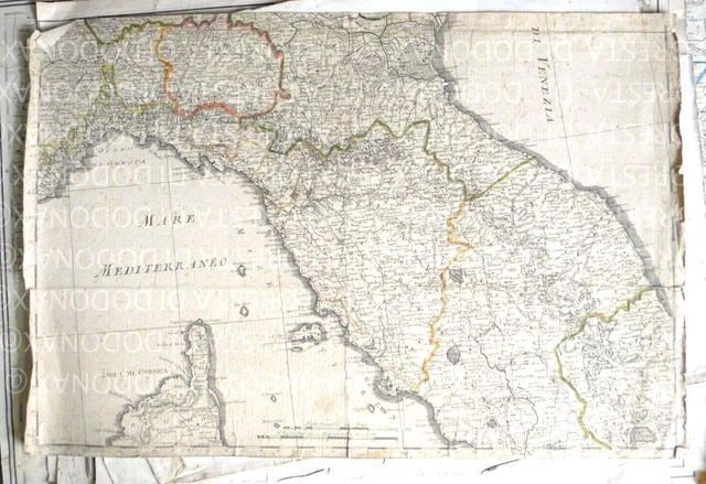 ANTICA MAPPA ANTICHI Stati Italiani Toscana Emilia Romagna Lazio Marche ...
