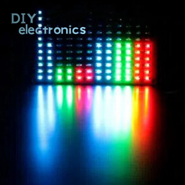 DIY KIT RED Green Blue LED Indicator Frequency Voice Control DIY FFT ...