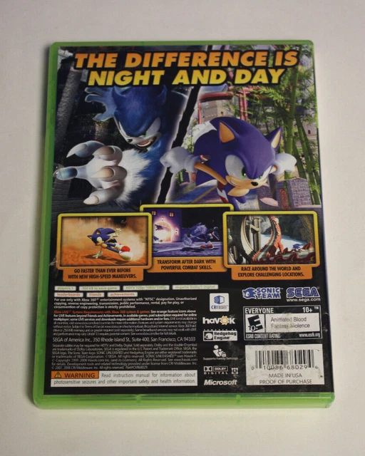 SONIC UNLEASHED WHITE Label Xbox 360 Video Game Complete Tested Clean ...