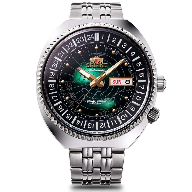 ORIENT REVIVAL WORLD Map RN-AA0E02E Mechanical Automatic Watch Green ...
