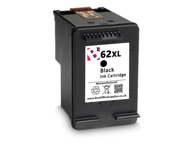 CARTOUCHE D'ENCRE 62 XL noir Remanufacturée pour HP Envy 5544 Printers ...