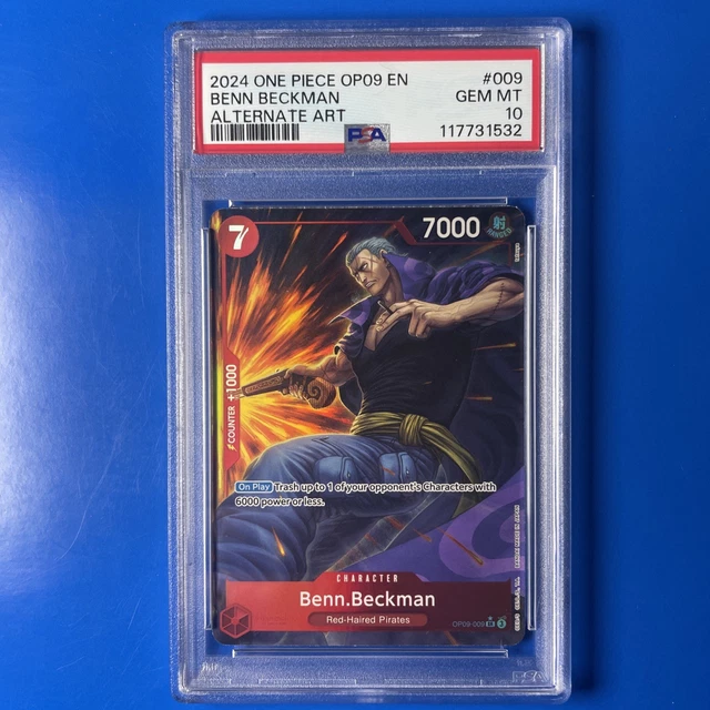 ONE PIECE BENN Beckman Emperors In The New World #009 Alternate Art PSA ...