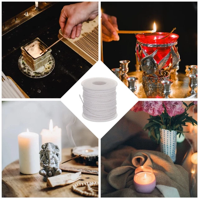 OIL LAMP WICKS Braided Cotton String Threads Twine Rope for Candles $19 ...