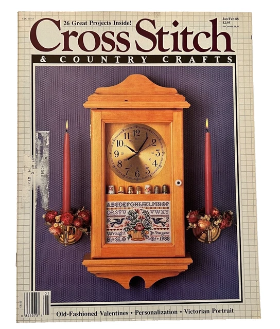 CROSS STITCH COUNTRY Crafts Magazine Wall Clock Valentine's Day January ...