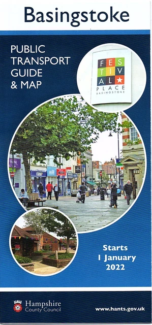 BASINGSTOKE 2022 PUBLIC Transport Guide & Map £1.50 - PicClick UK