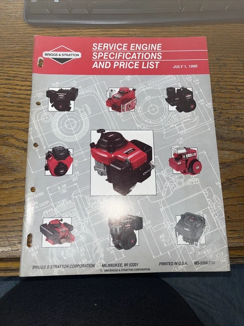 BRIGGS & STRATTON Model Guide Specifications Price List 1990 EUR 29,29 ...