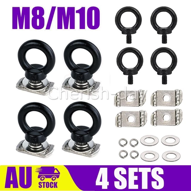 M8 M10 EYE Bolts Tie Down Kit for Rhino Rack Pioneer Platform Roof Rack Black OZ $29.39 ...