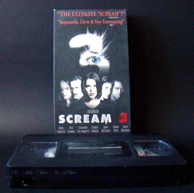 SCREAM 3 VHS 2000 Wes Craven Slasher Horror Film 00s Neve Campbell ...