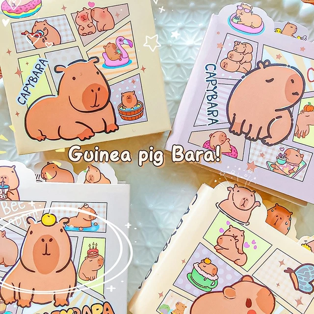 70SHEETS PORTABLE NOTEBOOK Creative Cartoon Cute Capybara Sticky Note ...