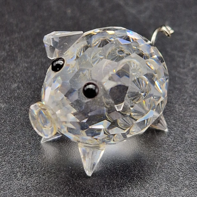 SWAROVSKI CRYSTAL PIG Medium V2 Retired Figurine Wire Tail 010031 VGC £ ...
