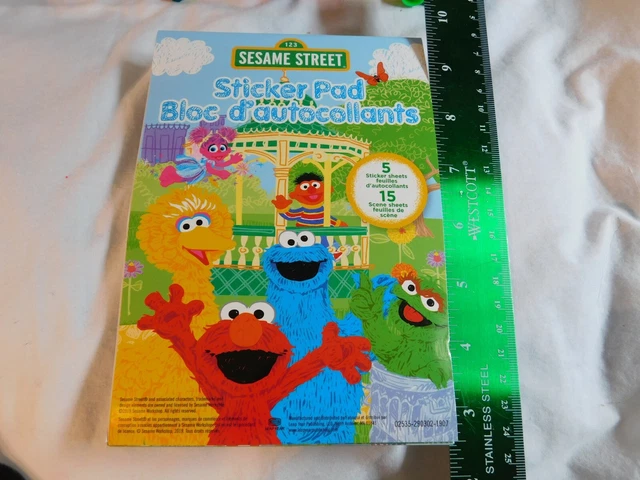 SESAME STREET STICKER Pad Book w 5 Sheets Stickers & 15 Scene Sheets ...