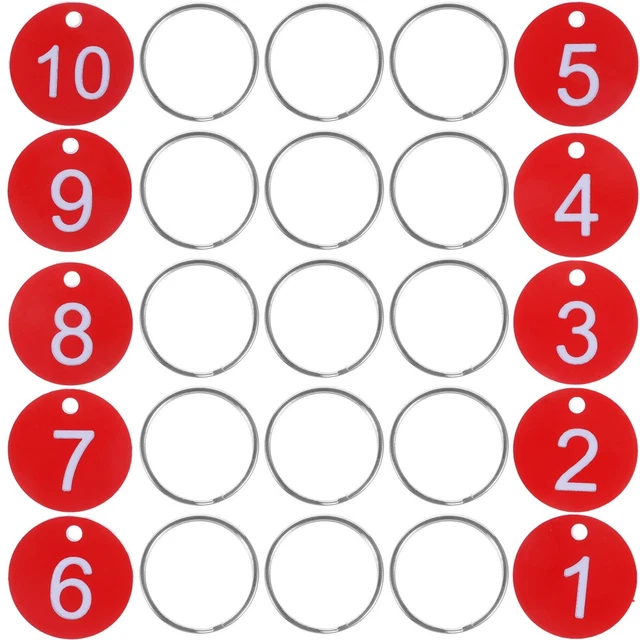 50SETS ACRYLIC ROUND Number Tags for Hanging with Rings for Queue ...