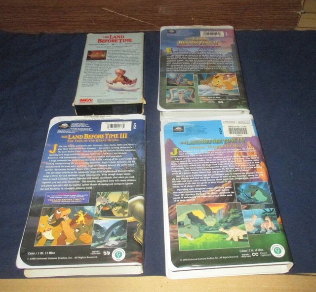 THE LAND BEFORE Time I to IV VHS Tapes Lot of 4 Bundle (VHS, 1989 to ...
