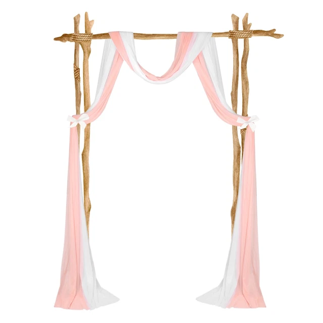 WEDDING ARCH DRAPING Fabric, 2 Panels 20 FT Backdrop, Light Rose Pink ...